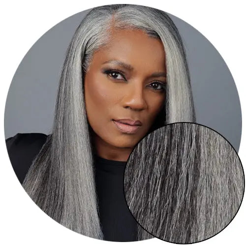 Gray Clip In Hair Extensions - True and Pure Texture